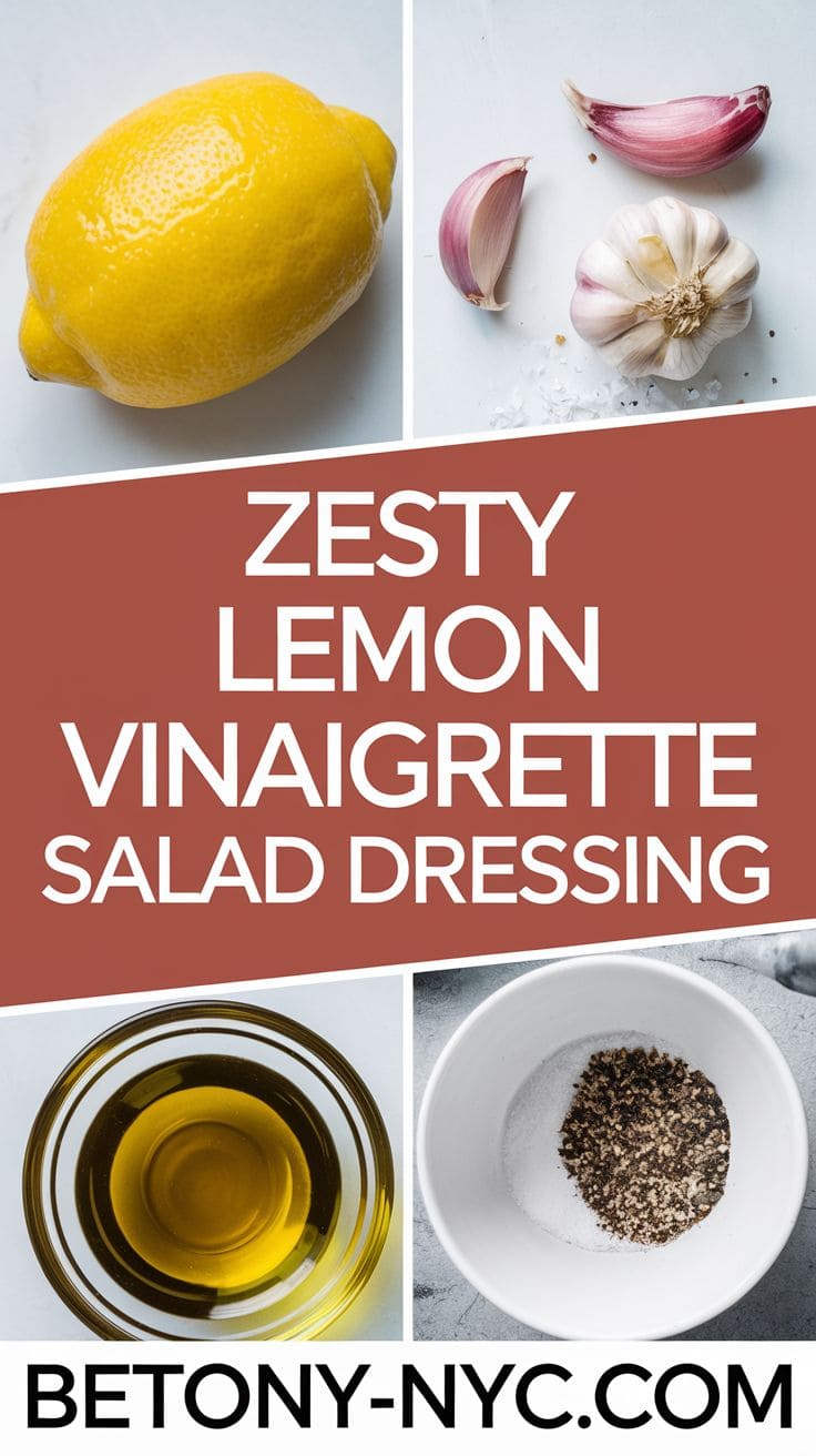 Zesty Lemon Vinaigrette Salad Dressing Recipe - Betony