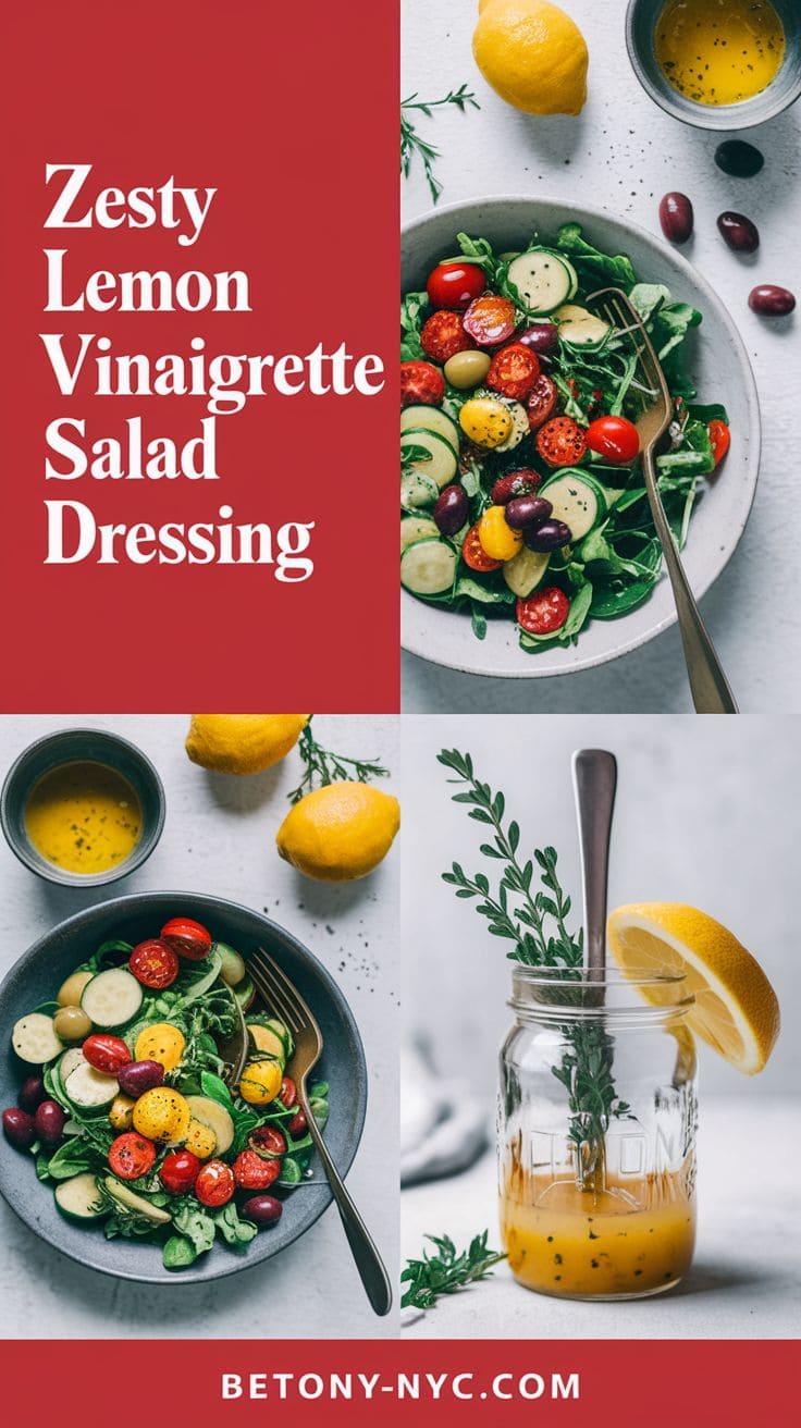 Zesty Lemon Vinaigrette Salad Dressing Recipe - Betony