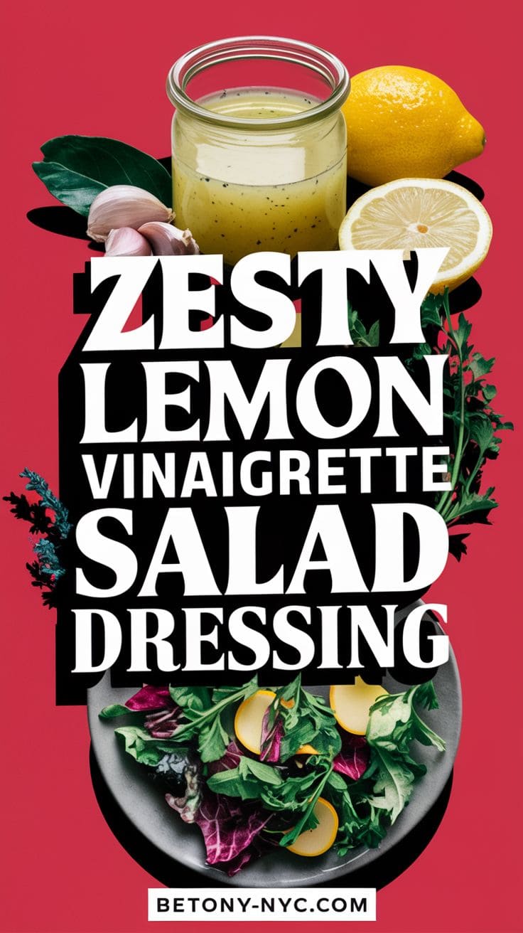 Zesty Lemon Vinaigrette Salad Dressing Recipe - Betony